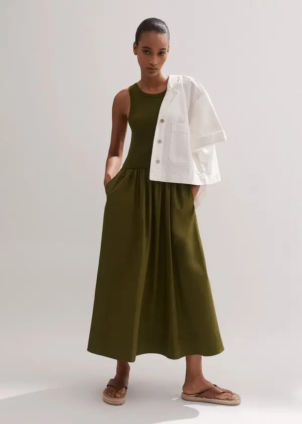 ME+EM Mixed Media Maxi Dress