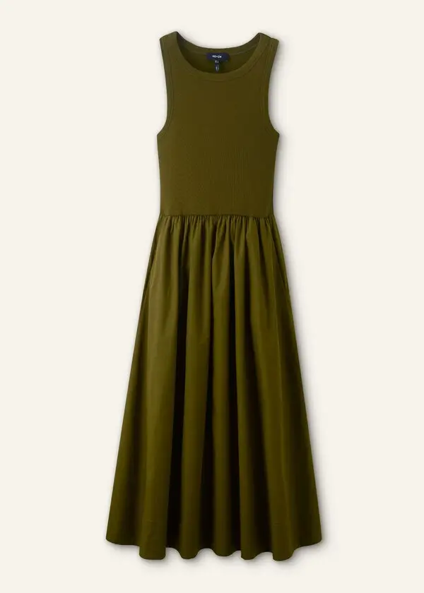 ME+EM Mixed Media Maxi Dress