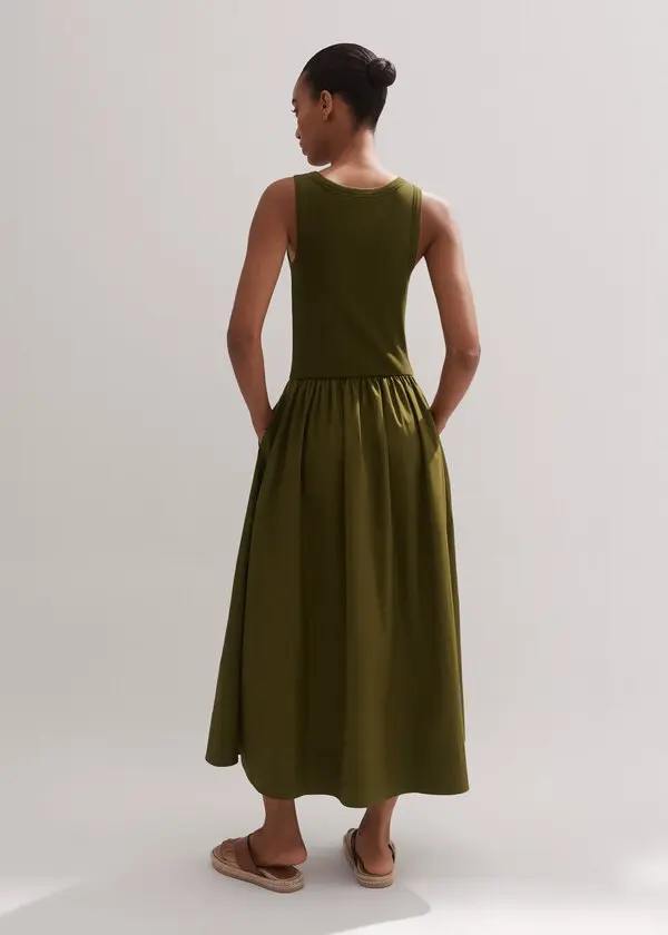 ME+EM Mixed Media Maxi Dress