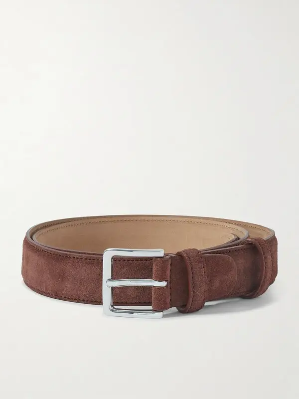 Mr P. 3cm Suede Belt - Brown
