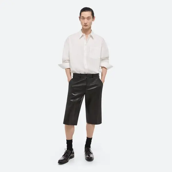 Helmut Lang Leather Car Short