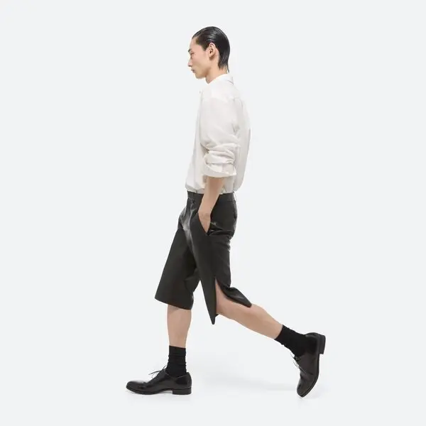 Helmut Lang Leather Car Short
