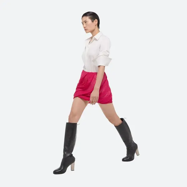 Helmut Lang Silk Bubble Mini Skirt - Fuchsia