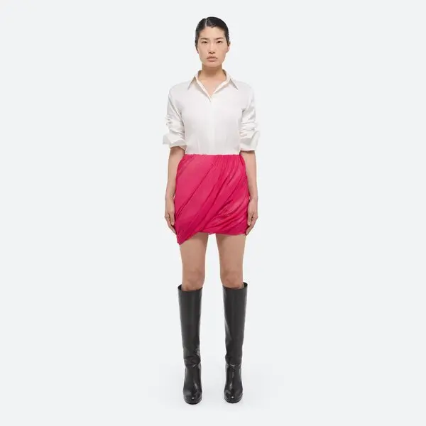 Helmut Lang Silk Bubble Mini Skirt - Fuchsia