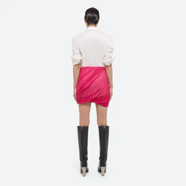 Helmut Lang Silk Bubble Mini Skirt - Fuchsia
