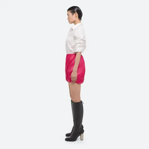 Helmut Lang Silk Bubble Mini Skirt - Fuchsia
