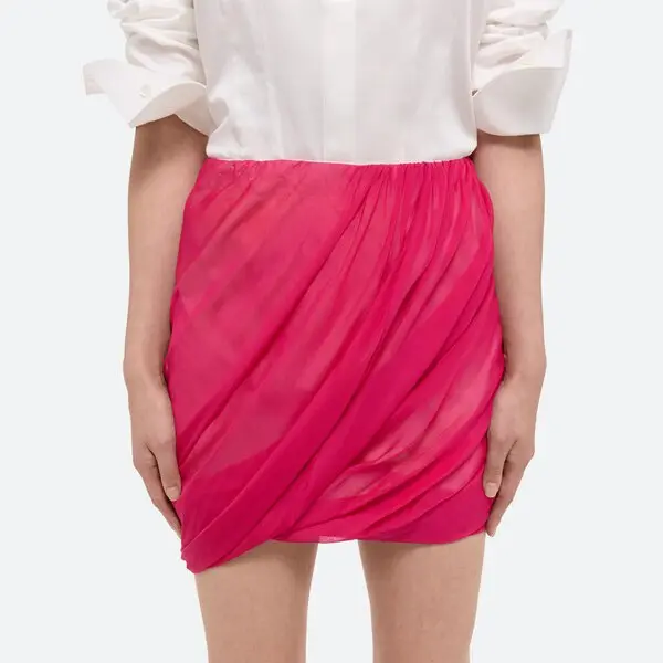 Helmut Lang Silk Bubble Mini Skirt - Fuchsia