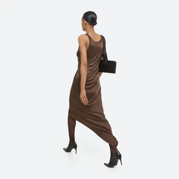 Helmut Lang Jersey Scarf Hem Tank Dress - Mushroom