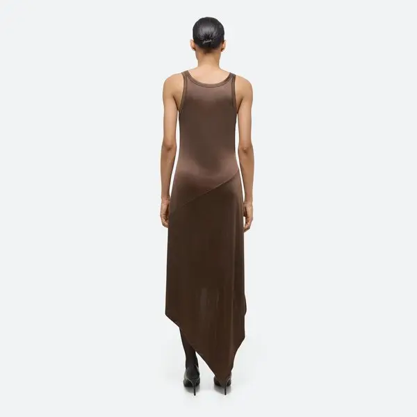 Helmut Lang Jersey Scarf Hem Tank Dress - Mushroom