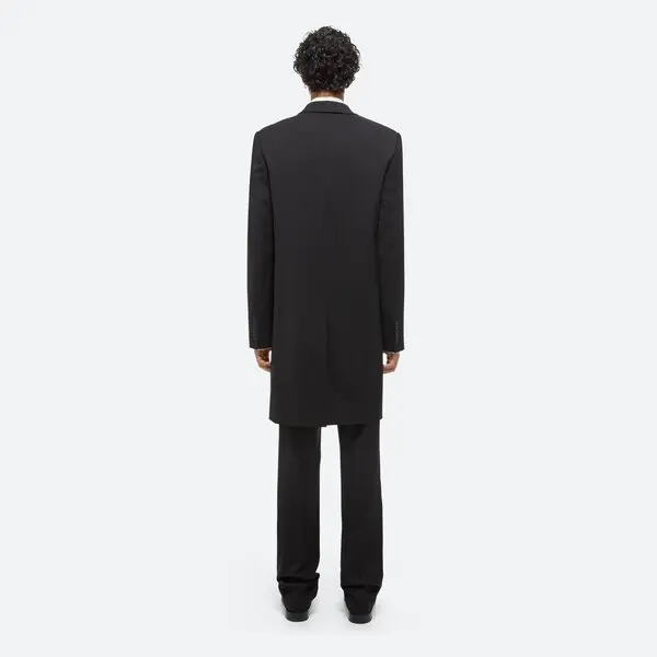 Helmut Lang Virgin Wool Tuxedo Car Coat