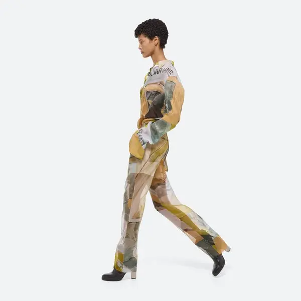Helmut Lang Printed Silk Car Trouser