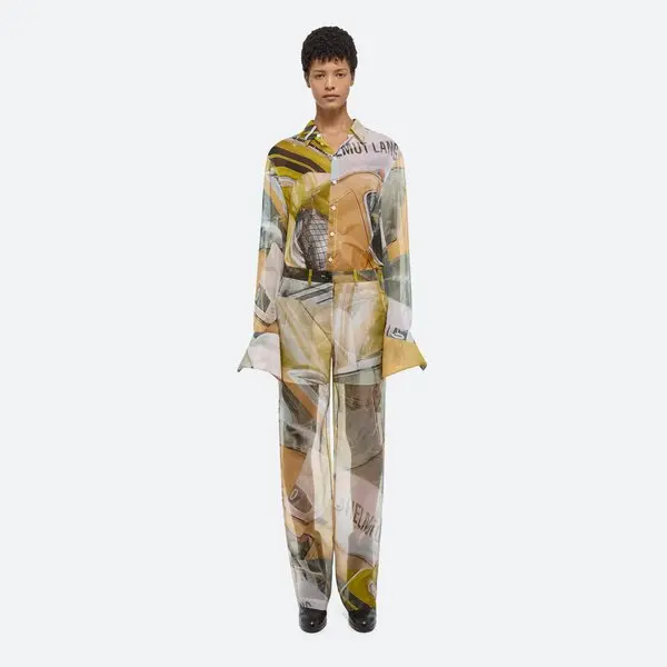 Helmut Lang Printed Silk Car Trouser