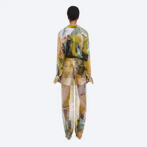 Helmut Lang Printed Silk Car Trouser