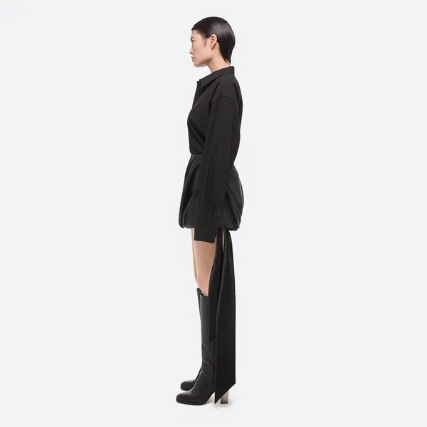 Helmut Lang Leather Bubble Mini Skirt