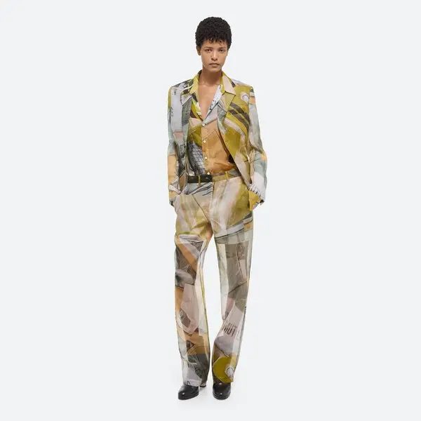 Helmut Lang Printed Silk Organza Blazer