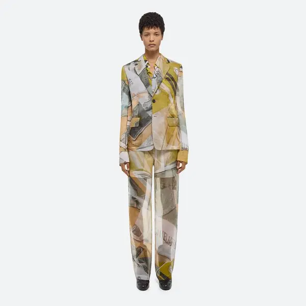 Helmut Lang Printed Silk Organza Blazer