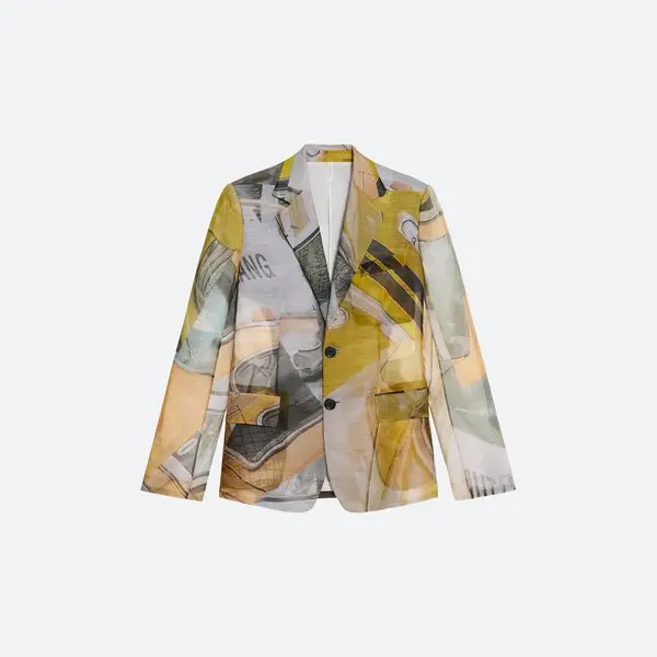 Helmut Lang Printed Silk Organza Blazer