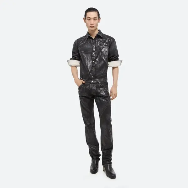 Helmut Lang Foiled Denim Shirt Jacket