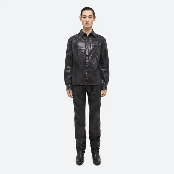 Helmut Lang Foiled Denim Shirt Jacket