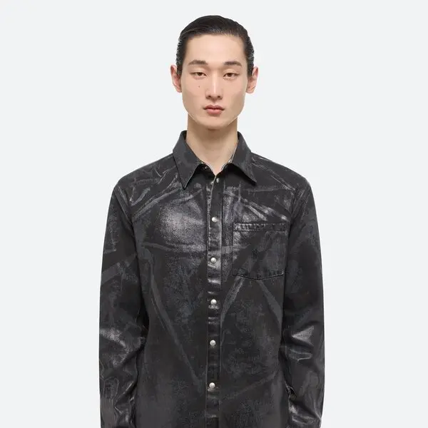 Helmut Lang Foiled Denim Shirt Jacket