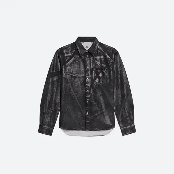 Helmut Lang Foiled Denim Shirt Jacket
