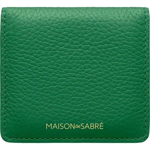 MAISON DE SABRE Leather Compact Mirror - Emerald Lily