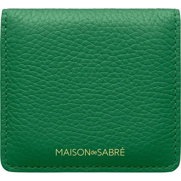 MAISON DE SABRE Leather Compact Mirror - Emerald Lily