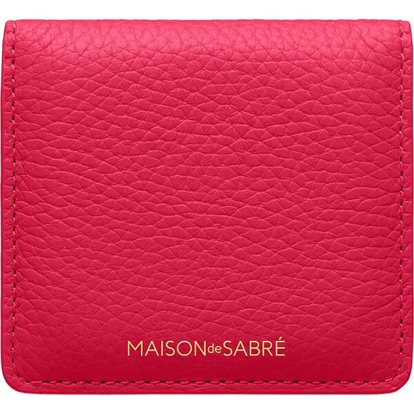 MAISON DE SABRE Leather Compact Mirror - Fuchsia Lavender