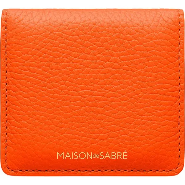 MAISON DE SABRE Leather Compact Mirror - Manhattan Sandstone