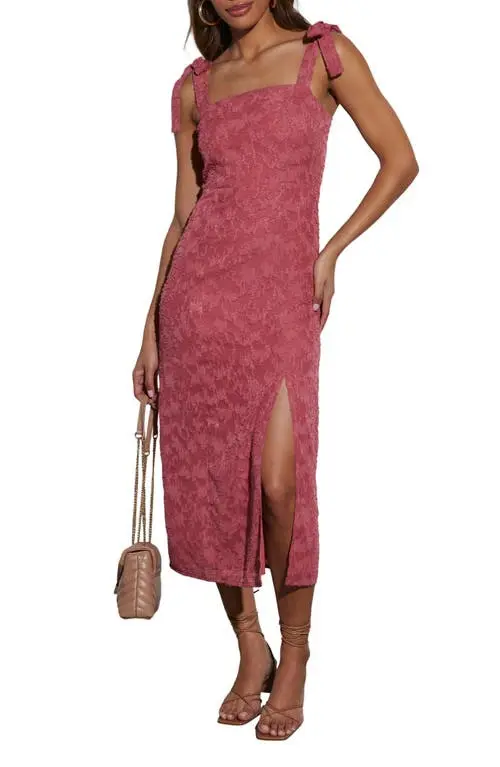 Vici Lisbeth Tie Strap Midi Dress - Mauve | Editorialist
