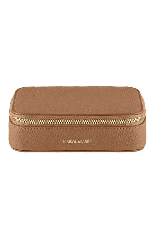 MAISON DE SABRE Leather Jewellery Case - Sandstone Brown