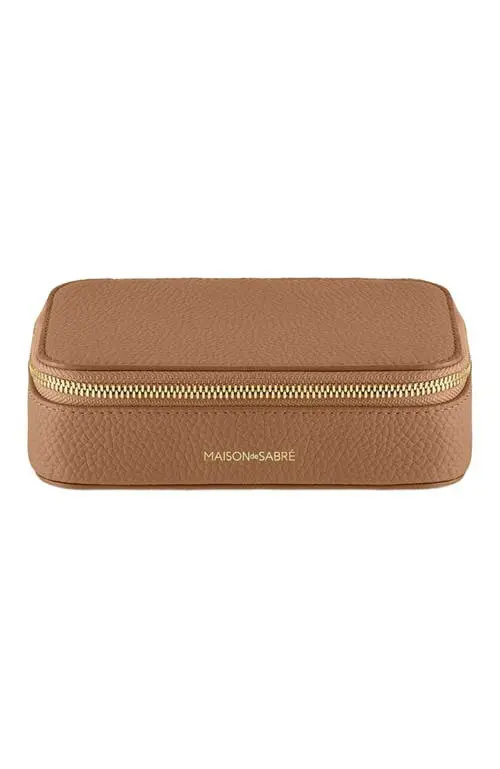 MAISON DE SABRE Leather Jewellery Case - Sandstone Brown