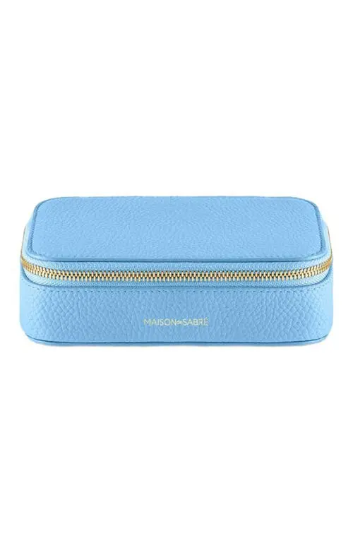 MAISON DE SABRE Leather Jewellery Case - Sky Blue