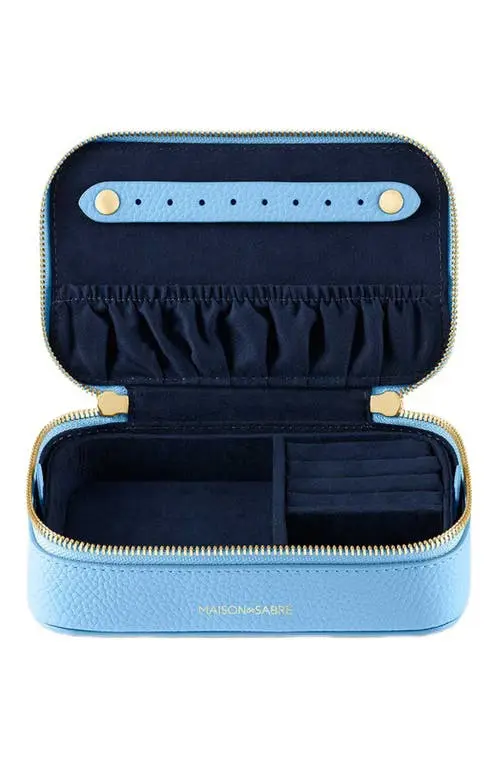 MAISON DE SABRE Leather Jewellery Case - Sky Blue