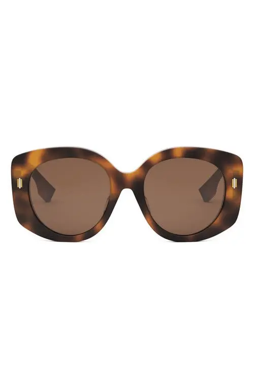Fendi Roma 62mm Oversized Round Sunglasses - Blonde Havana/brown