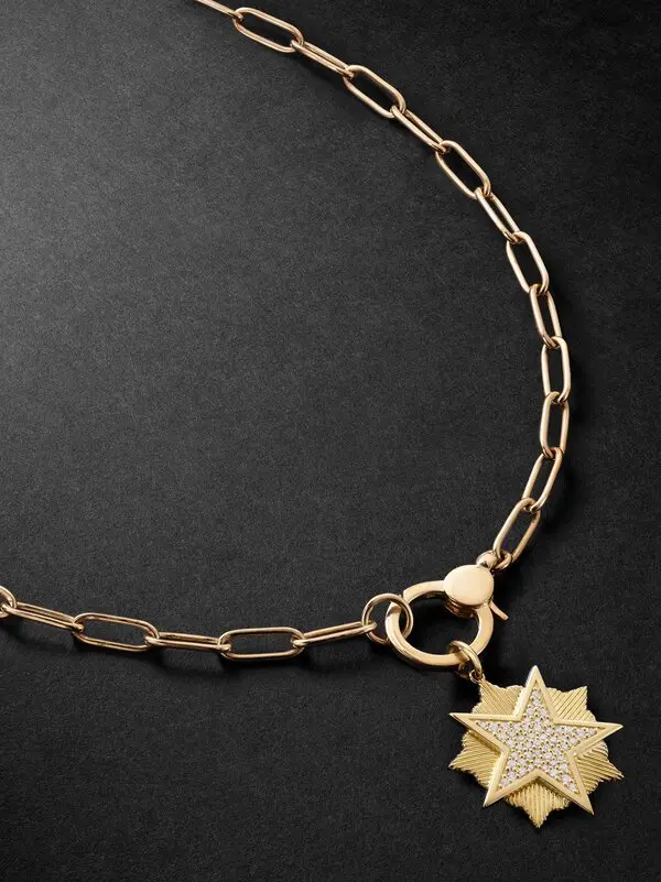 Ileana Makri Star Diamond Pendant Necklace - Gold