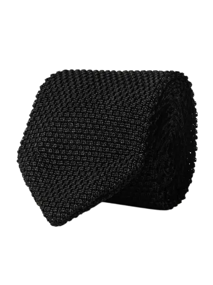 Mr P. Knitted Silk Tie - Black
