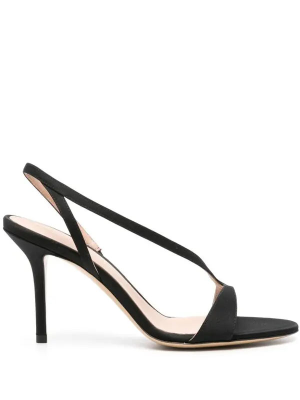 SCAROSSO Paula 85mm Satin Sandals - Black