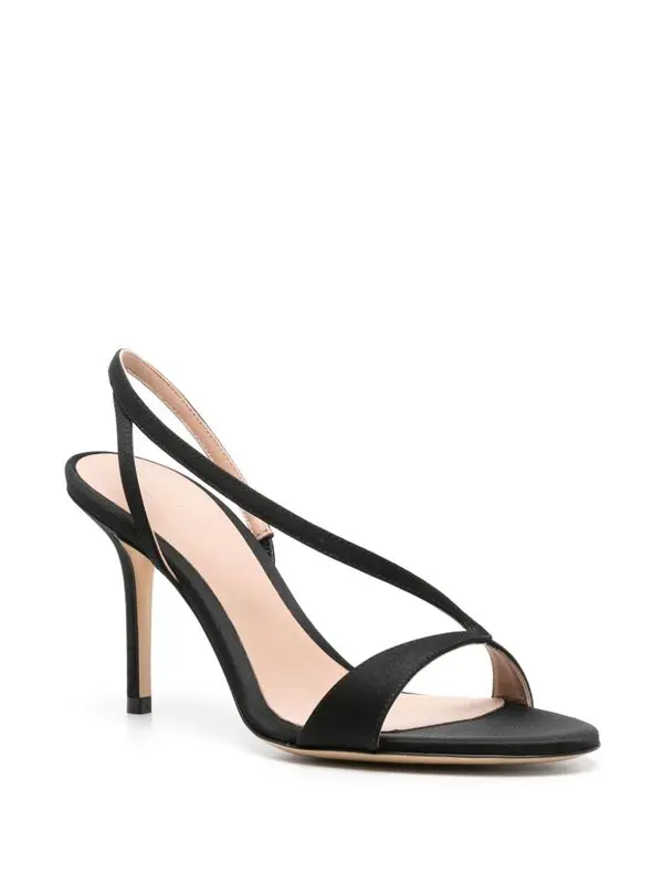 SCAROSSO Paula 85mm Satin Sandals - Black