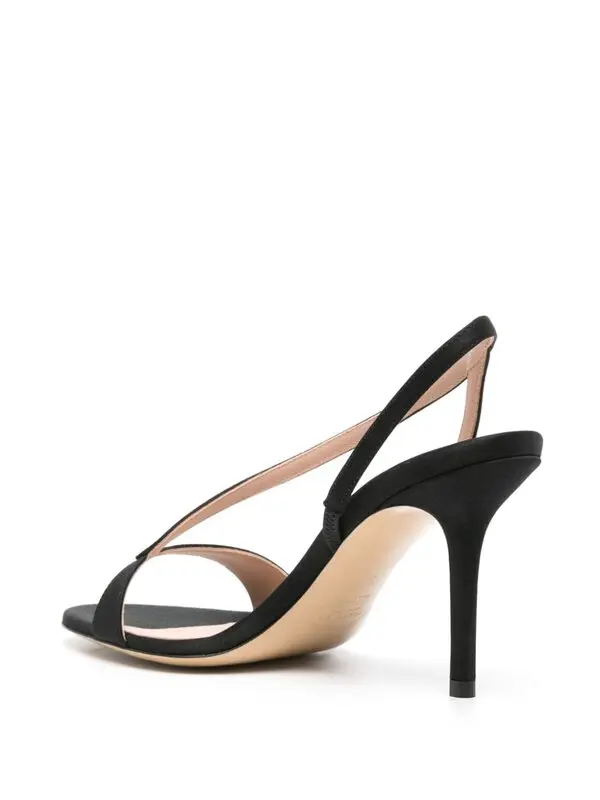 SCAROSSO Paula 85mm Satin Sandals - Black