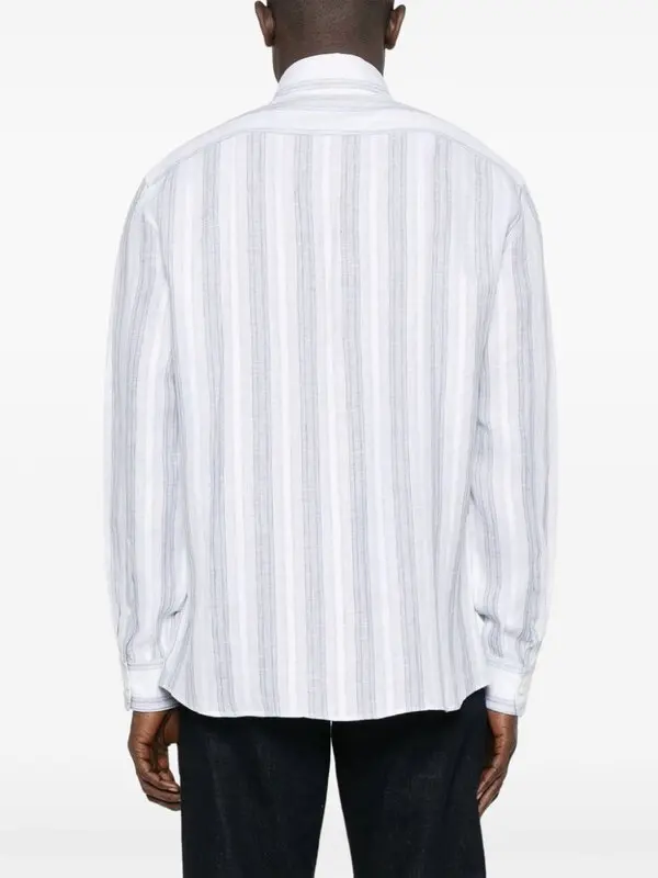 Brunello Cucinelli Striped Linen Shirt - White