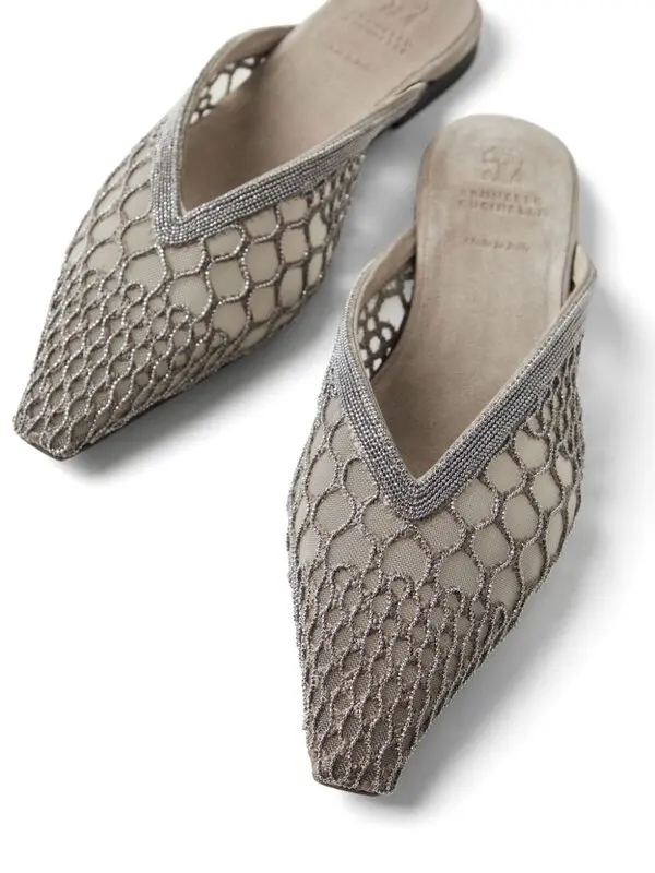 Brunello Cucinelli Monili-embellished Mules