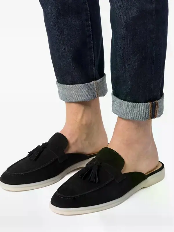 SCAROSSO Lucrezia Suede Mules - Black