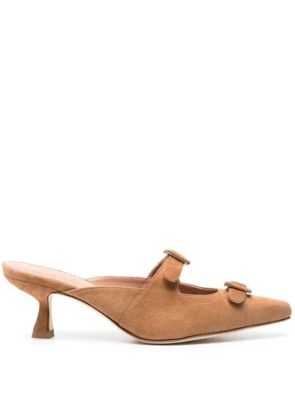 SCAROSSO 55mm Liz Suede Mules - Neutrals