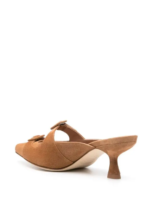 SCAROSSO 55mm Liz Suede Mules - Neutrals