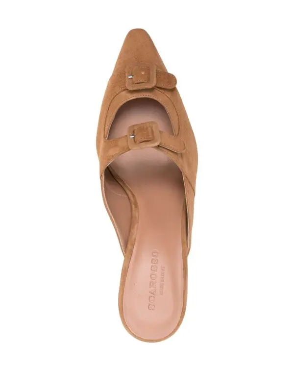 SCAROSSO 55mm Liz Suede Mules - Neutrals