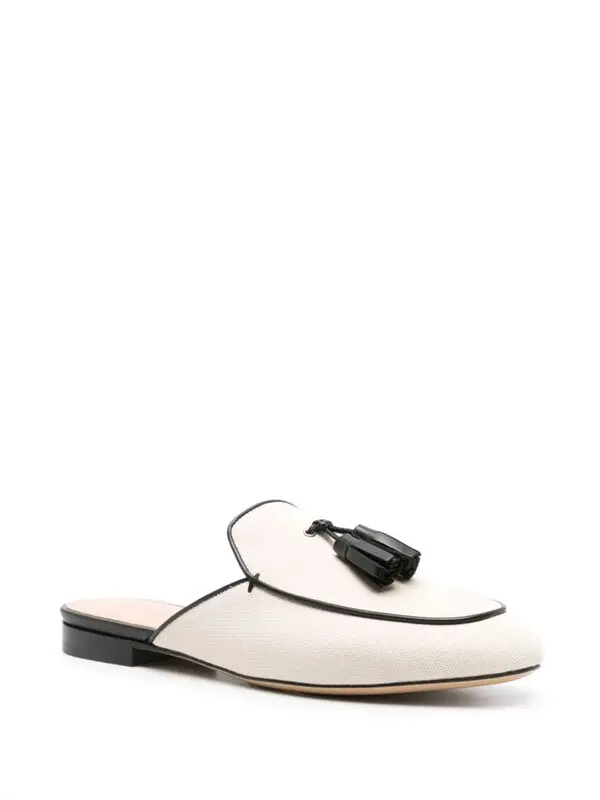SCAROSSO Giorgina Canvas Mules - Neutrals