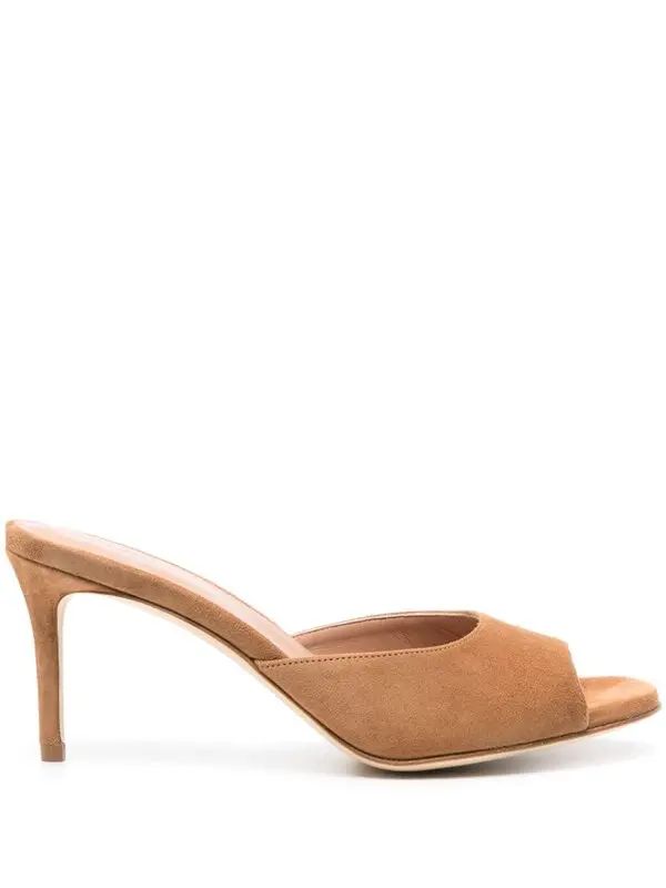 SCAROSSO 75mm Lohan Suede Mules - Neutrals