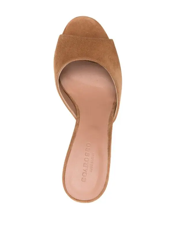 SCAROSSO 75mm Lohan Suede Mules - Neutrals