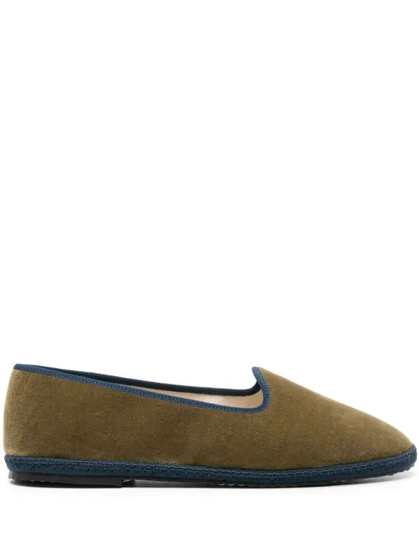 SCAROSSO William Iv Velvet Loafers - Green